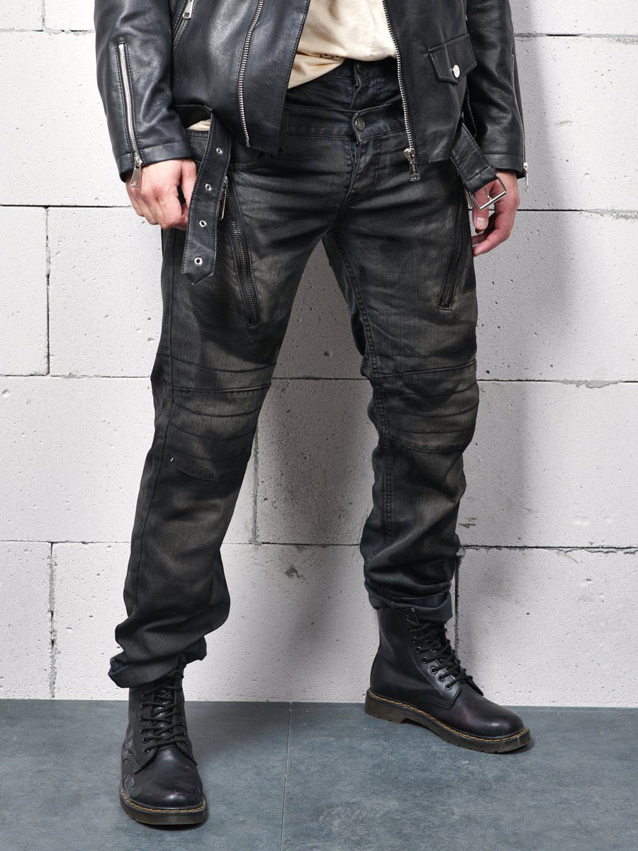 Black Jeans with Jean Jacket - Double Rider | Streetwear jeans for men