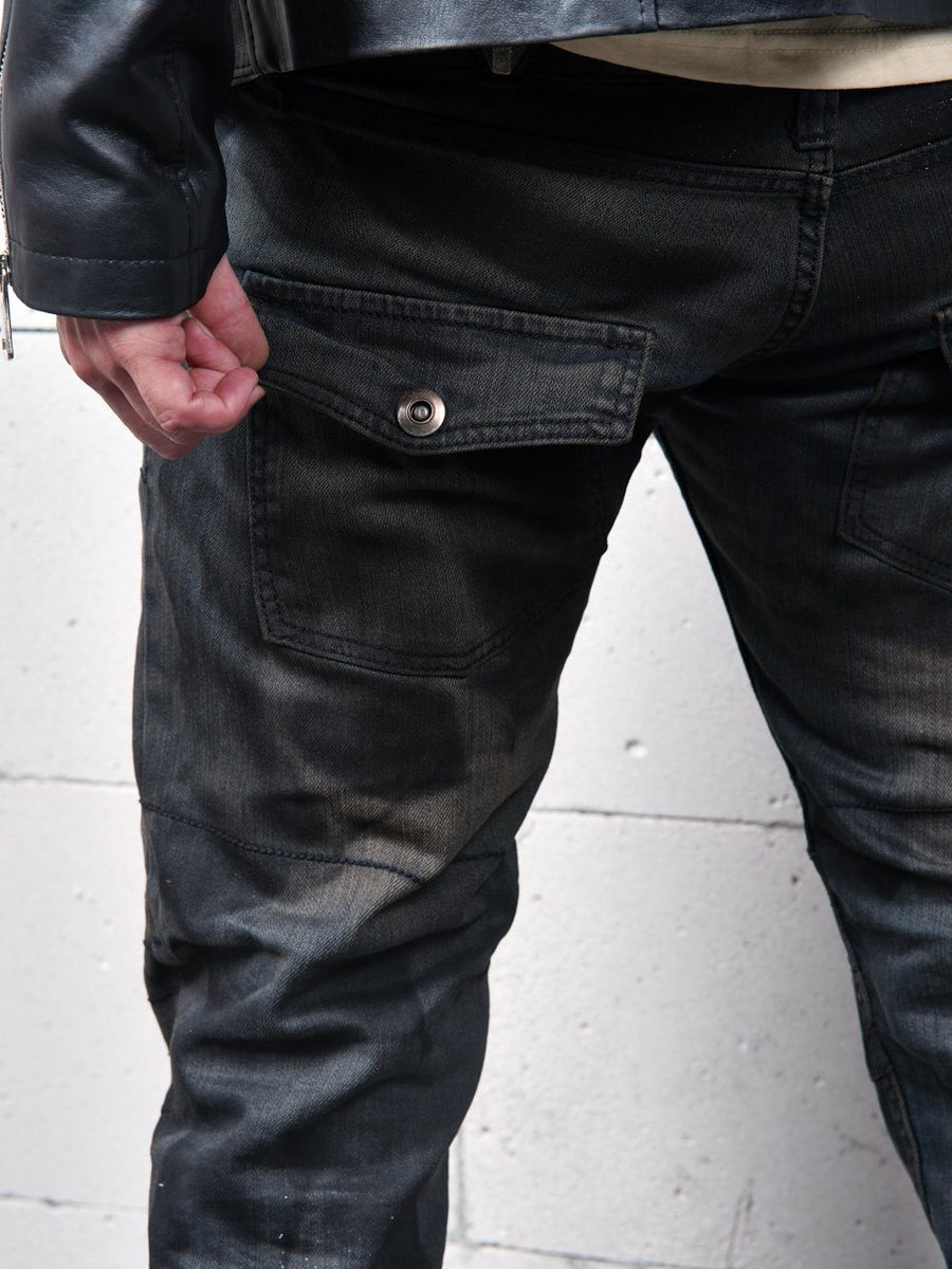Black Jeans with Jean Jacket - Double Rider | Streetwear jeans for men