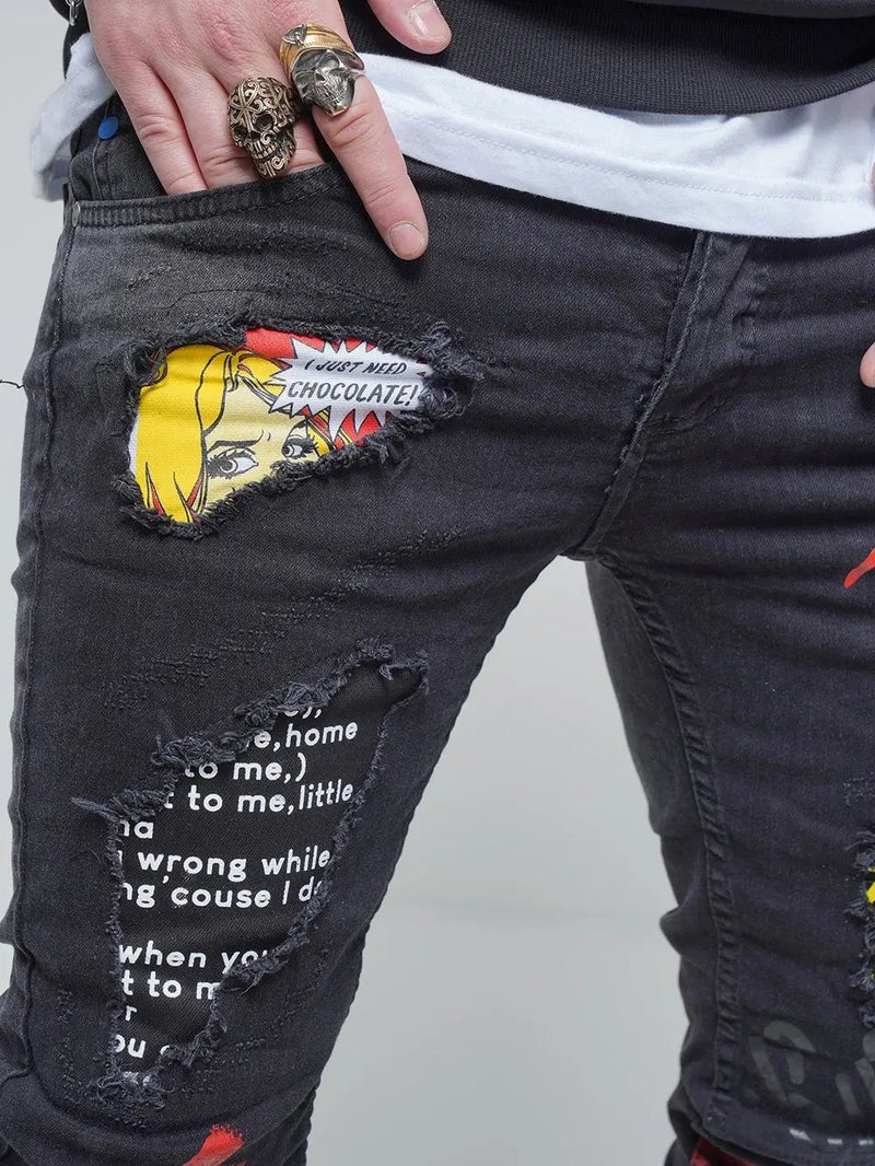 Skinny Jeans Distressed - Alien | Streetwear jeans for men