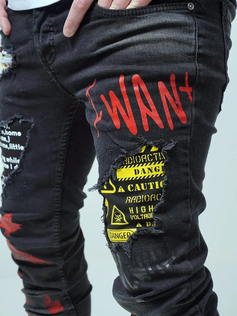 Skinny Jeans Distressed - Alien | Streetwear jeans for men