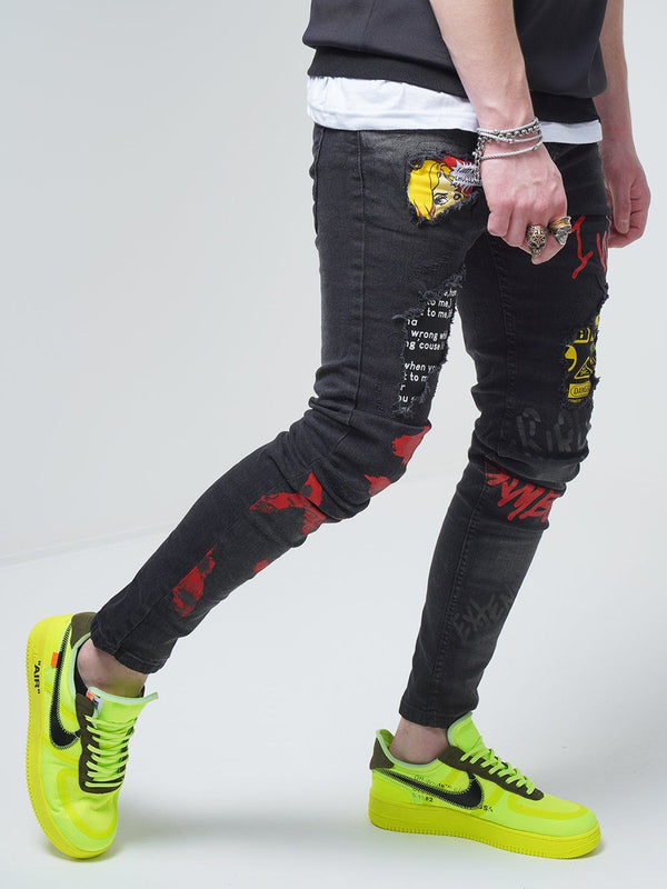 Skinny Jeans Distressed - Alien | Streetwear jeans for men