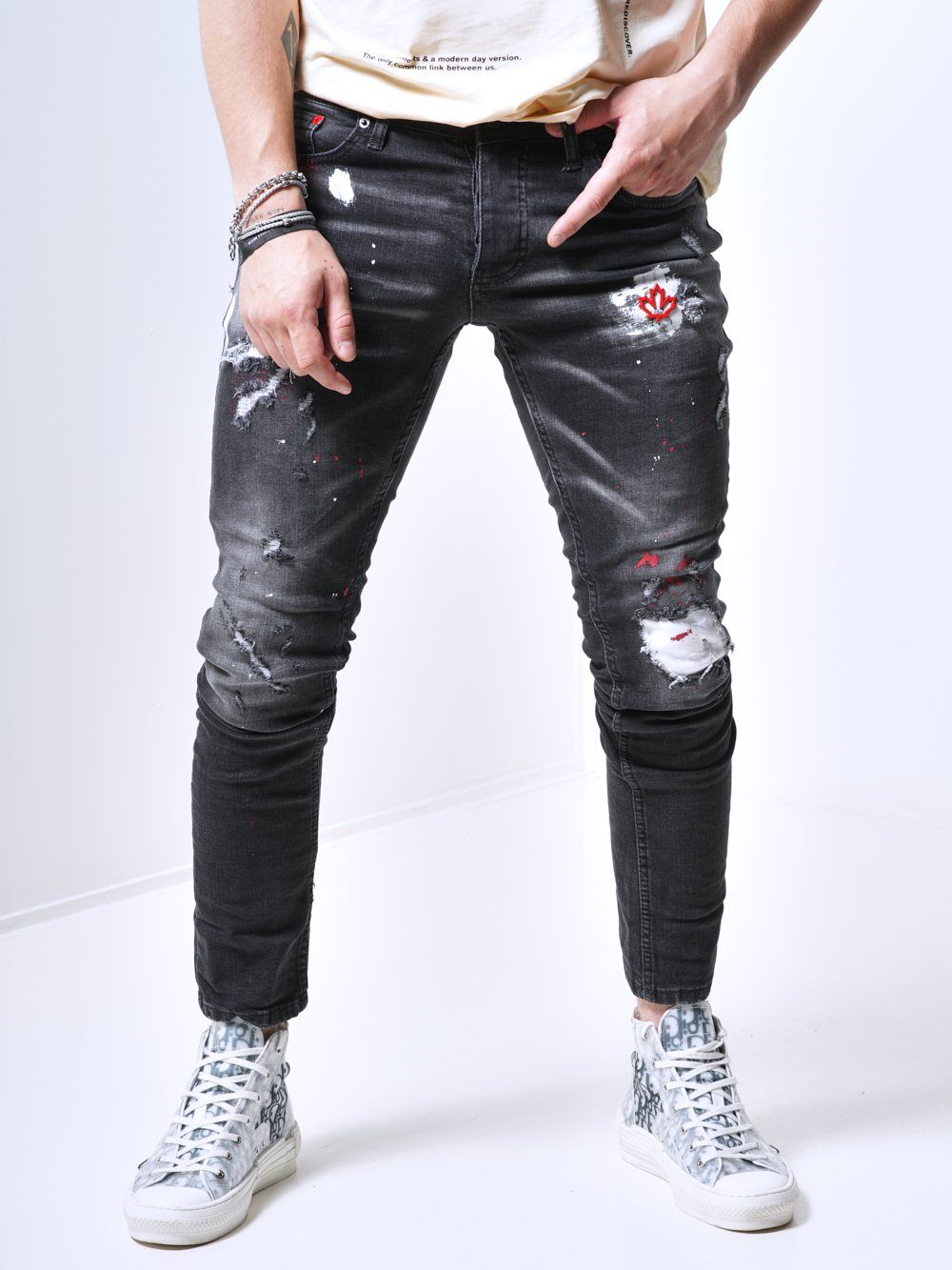 Black jeans Ripped Men - Bad Lobster | Streetwear jeans for men