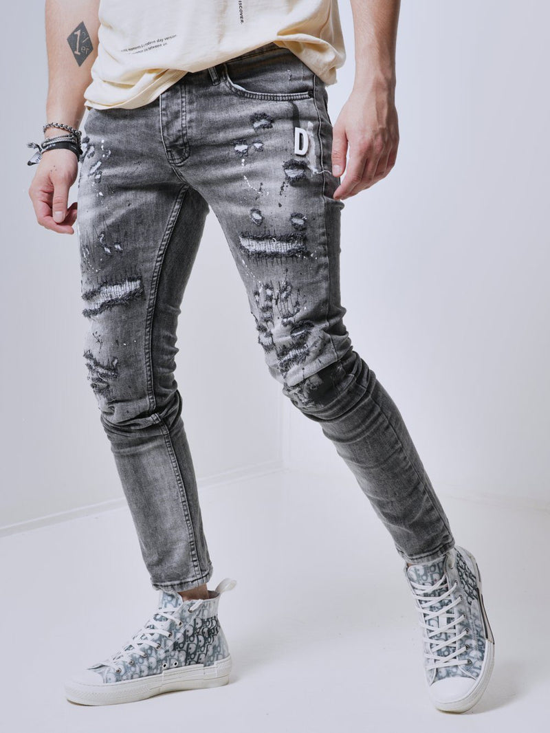 Ripped Jeans Grey - Brooklyn | Streetwear jeans for men