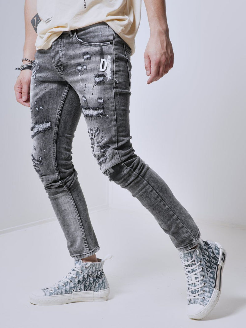 Ripped Jeans Grey - Brooklyn | Streetwear jeans for men